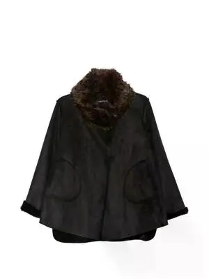 COLLECTION PRIVEE? Faux-fur Collar Coat - Black