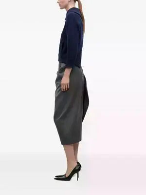 Victoria Beckham Asymmetric Draped Midi Skirt