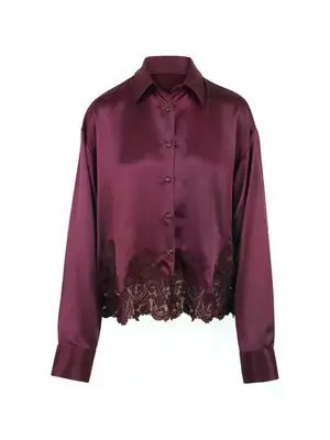 Ermanno Scervino Lace-trim Satin Shirt - Purple