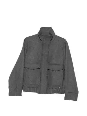 OTTOD'AME Elasticated-hem Flap-pocket Jacket - Grey
