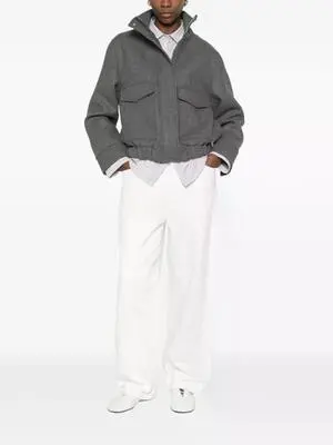 OTTOD'AME Elasticated-hem Flap-pocket Jacket