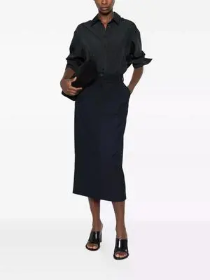 Alpha Studio Pleated-details Midi Skirt