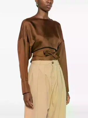 CO.GO Satin-finish Tie-waist Top