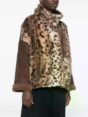 VIRGINIA BIZZI Leopard-print Reversible Jacket