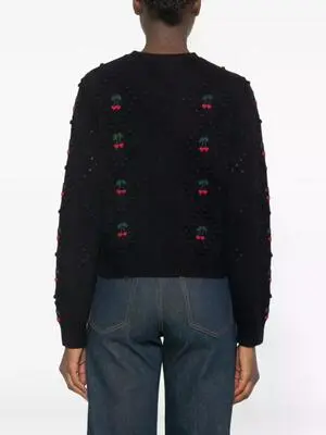 Maje Cherry-embroidered Cardigan
