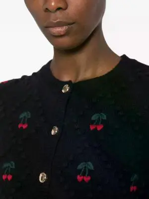 Maje Cherry-embroidered Cardigan