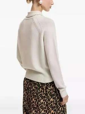 Essentiel Antwerp Pearl-embellished Self-tie Sweater - Neutrals