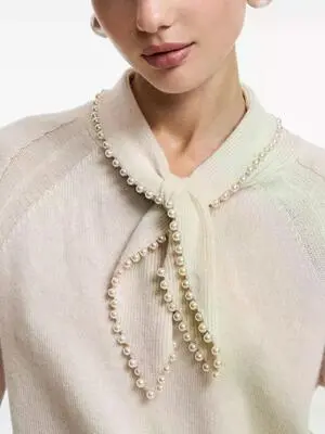 Essentiel Antwerp Pearl-embellished Self-tie Sweater - Neutrals