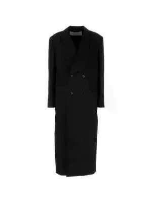 AMI Paris Shawl-lapel Double-breasted Coat - Black