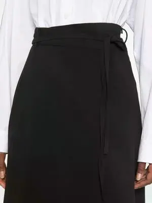 OTTOD'AME Pleated Tie-waist Midi Skirt