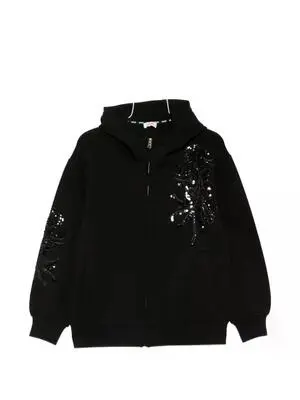 Liu Jo Sequin-embellished Zip-up Hoodie - Black