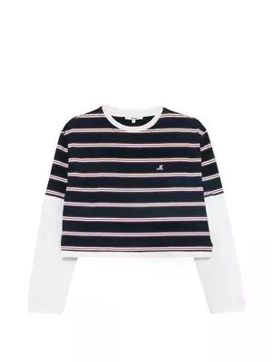 Maje Striped Cropped T-shirt