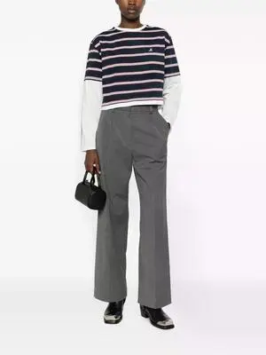 Maje Striped Cropped T-shirt