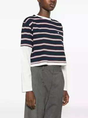 Maje Striped Cropped T-shirt