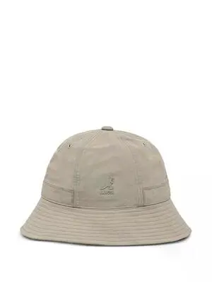KANGOL Logo Patch Drawstring Bucket Hat - Neutrals