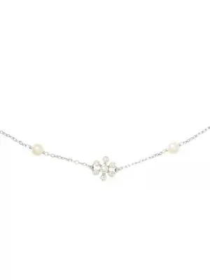 Tory Burch Crystal Embellished Flower Pendant Necklace
