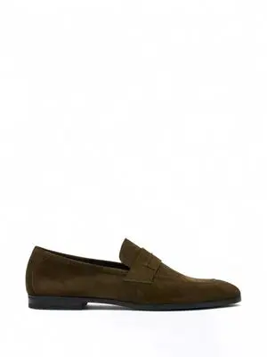 TOM FORD Suede Penny Loafers - Green