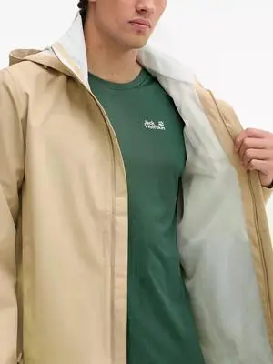JACK WOLFSKIN Hooded Performance Jacket With Logo Print