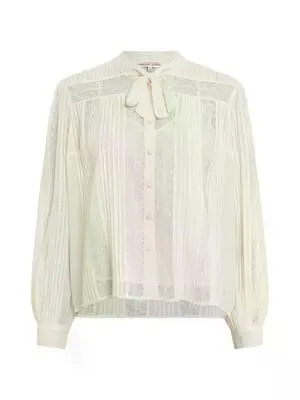 Gerard Darel Cyrana Pussy-bow Lace-panel Blouse