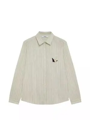 EDMMOND STUDIOS Vertical-stripe Embroidered-pocket Shirt