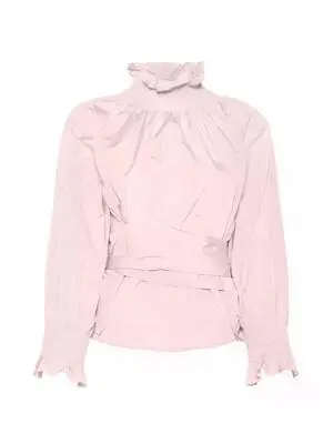 CO.GO Bow-detail Ruffled Top - Pink