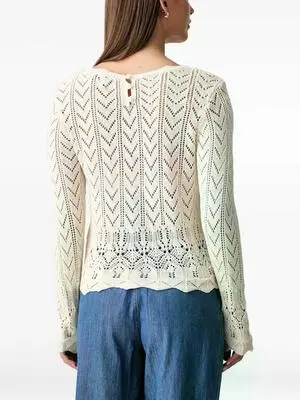 HOSS INTROPIA Ivy Pointelle-knit Scalloped-hem Top