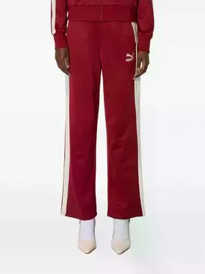 PUMA Iconic T7 Logo-embroidered Side-stripe Track Pants - Red