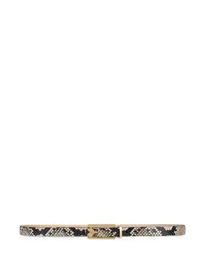 Victoria Beckham Dorian Snake-print Leather Belt - Brown