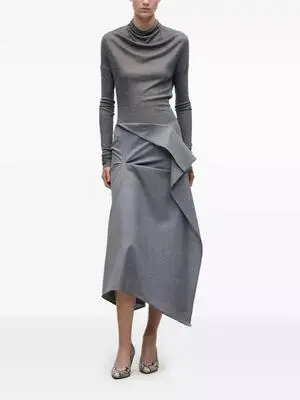 Victoria Beckham Draped Tailored Midi Skirt