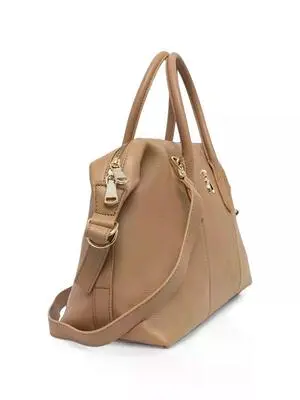 Patrizia Pepe Medium New Business Fly Logo-plaque Tote Bag - Neutrals