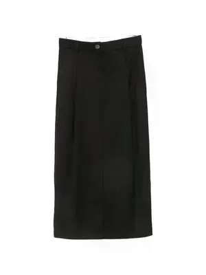 Alpha Studio Pleated-detail Midi Skirt - Black