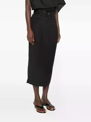 Alpha Studio Pleated-detail Midi Skirt