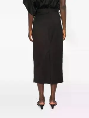 Alpha Studio Pleated-detail Midi Skirt
