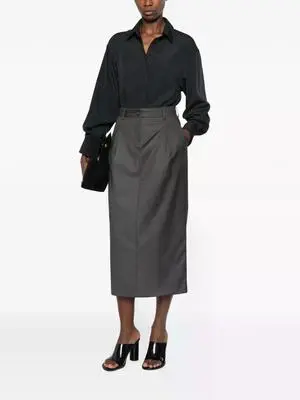 Alpha Studio Pleated-details Midi Skirt