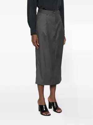 Alpha Studio Pleated-details Midi Skirt