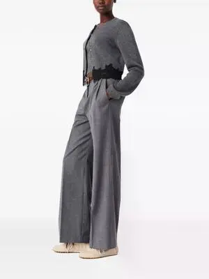 Maje Twinset Cardigan And Tank Top With Lace Trim - Grey