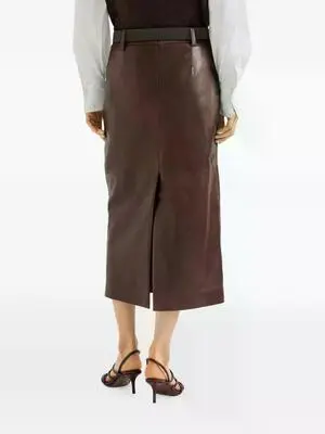 Brunello Cucinelli Polished Nappa Leather Pencil Skirt