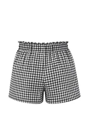 Xirena Gingham-print Ruffled Shorts