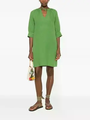 Maison123 Blinny Tie-neck Mini Dress - Green