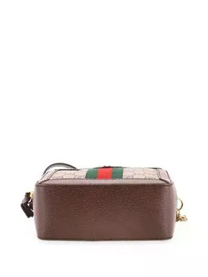 Gucci Ophidia Zip Around Camera Bag Gg Coated Canvas Mini Shoulder Bag