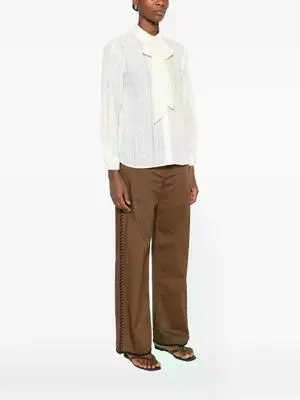 MAISON123 Pussy-bow Broderie Anglaise Shirt