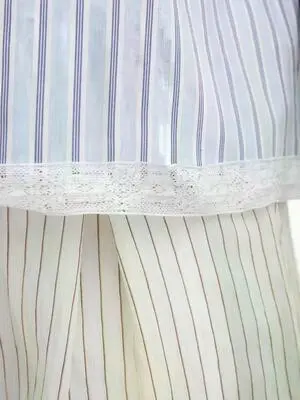 ISABELLE BLANCHE Lace-trim Striped Sleeveless Shirt