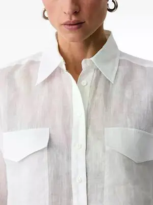 ISABELLE BLANCHE Cropped Drawstring-hem Shirt
