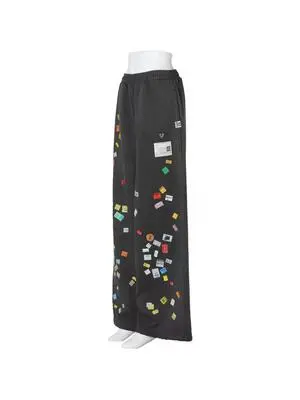 Mihara Yasuhiro Price Tag Sticker Printed Wide Sweat Pants