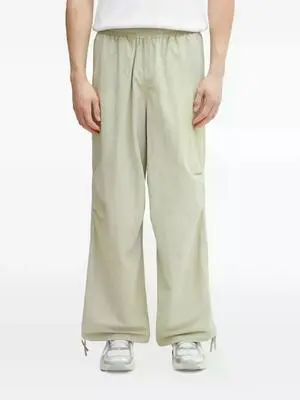 PUMA Wardrobe Essentials Logo-embroidered Drawstring Wide-leg Trousers - Grey