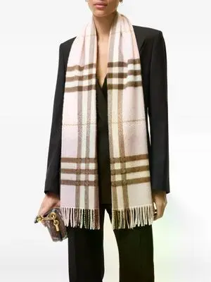 Burberry Check Cashmere Scarf - Pink