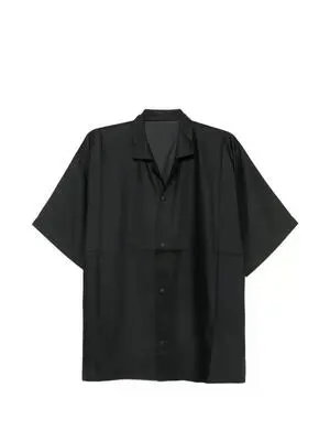 Issey Miyake Short-sleeve Notched-collar Shirt - Black