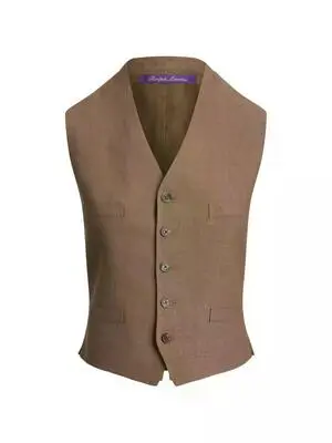 Ralph Lauren V-neck Linen Waistcoat - Brown