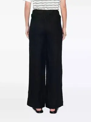 Maison123 Wide-leg Linen Trousers - Black