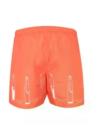 EXIT SOCIETY Graphic-print Drawstring Swim Shorts